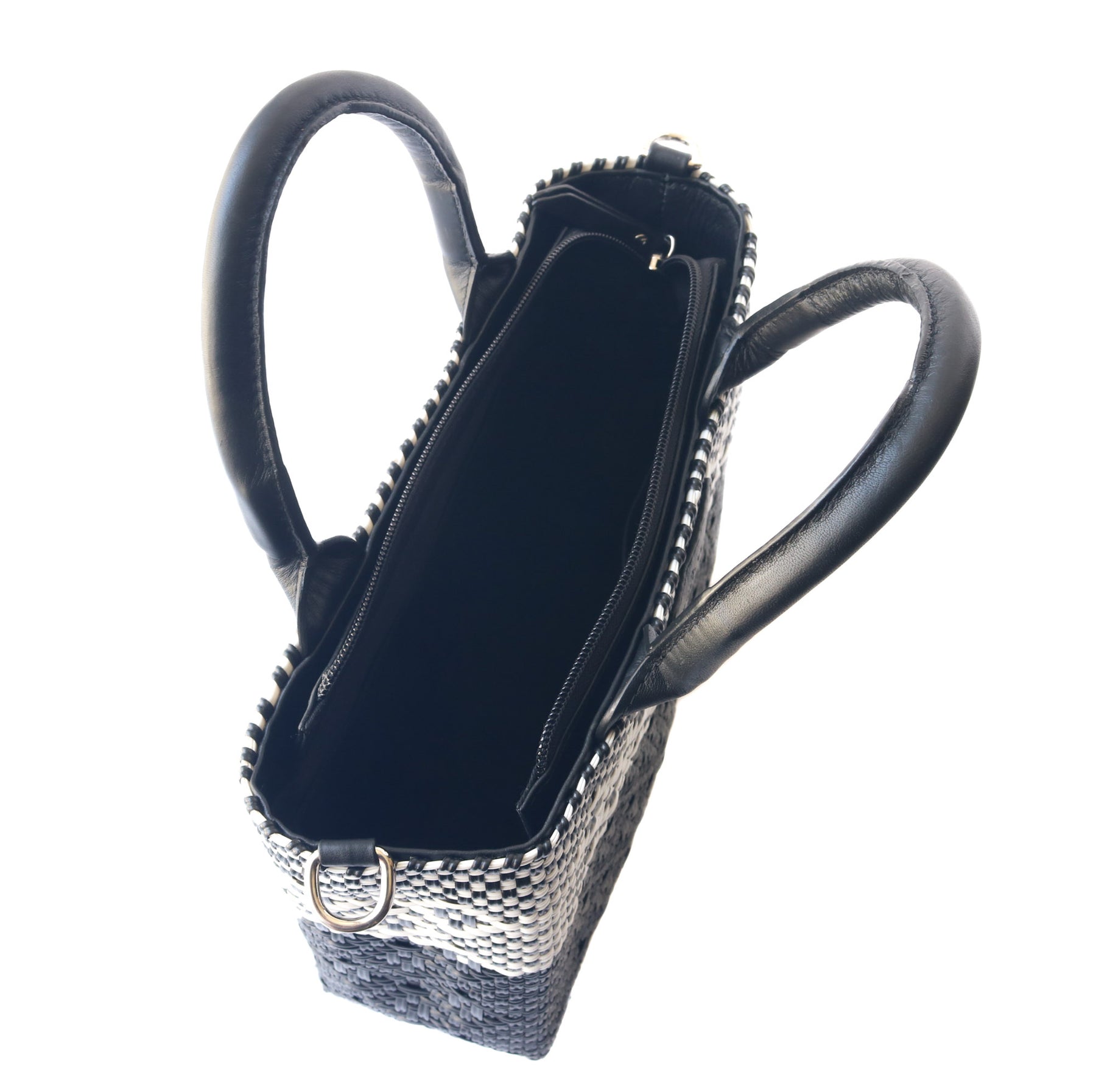 Tin Marin Black Small Woven Crossbody - Black Leather | Tin Marin ...